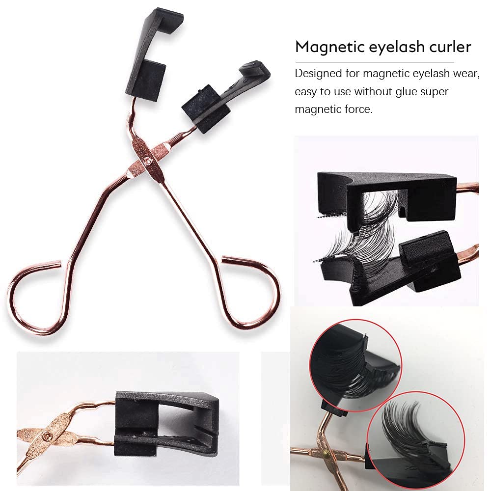 Magnetic Eyelashes, Magnetic False Eyelashes kit without Eyeliner or Glue, Light weight & Easy to Wear, 2 Pairs 3D Reusable False Eyelashes with Applicator