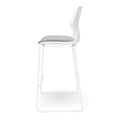 HON Basyx Contempo Guest Stool, 2 Pack, White/Charcoal