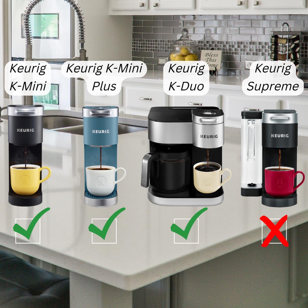 Keurig Mini Reusable K cup with Adapter - Durable And Easy To Use - Keurig Mini Plus Reusable K cup (Pack of 2 + Adapter)
