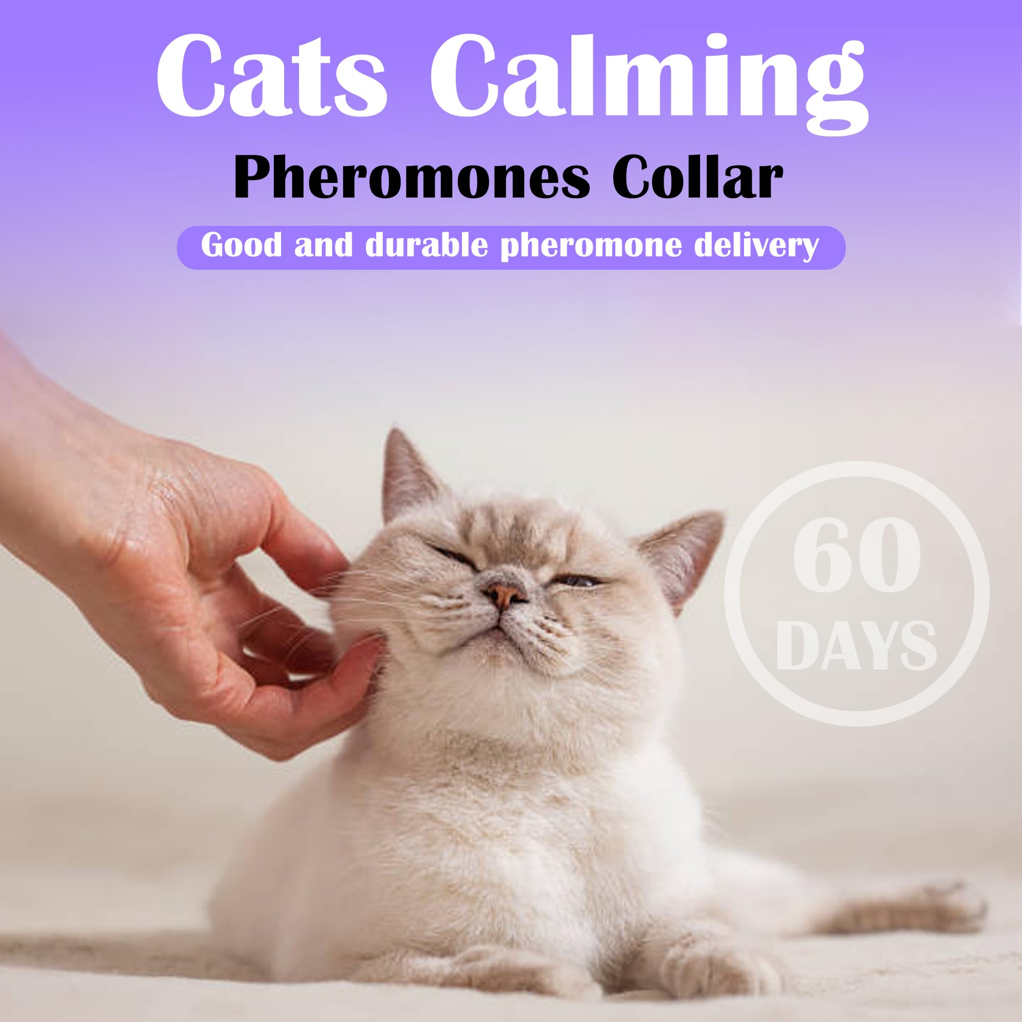 Minasuki 4 Pack Calming Collar for Cats - Long-Lasting Anxiety and Stress Relief, Relaxing Cat Collar,Adjustable Pheromones Collar for Cats,Natural Soothing 60 Days of Continuous Calming Move