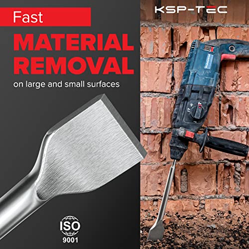 KSP-Tec - SDS-Plus Chisel Set for SDS+ Rotary Hammers โ with Tile Chisel โ with Storage Case for Masonry, Concrete, Brick, Stone (4pcs)