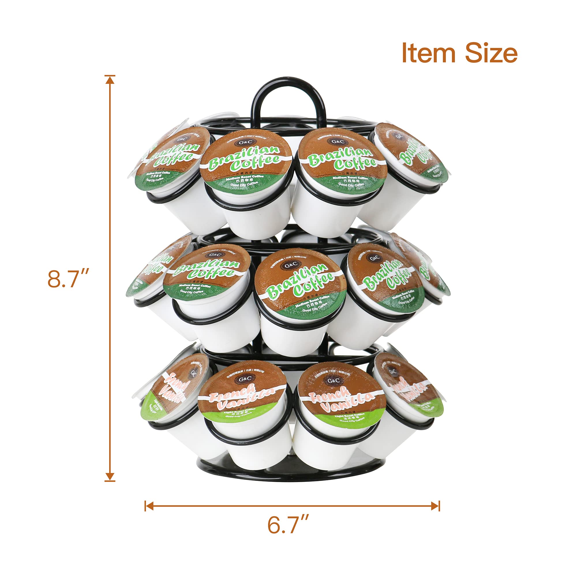Keurig Pod Holder, K Cup Holder, K Cup Organizer, ZECENN Coffee Pod Carousel for Keurig Pods, Coffee Pods Storage Rack Compatible with k-cup Pods - Holds 35 Keurig Pods, No Assembly Required