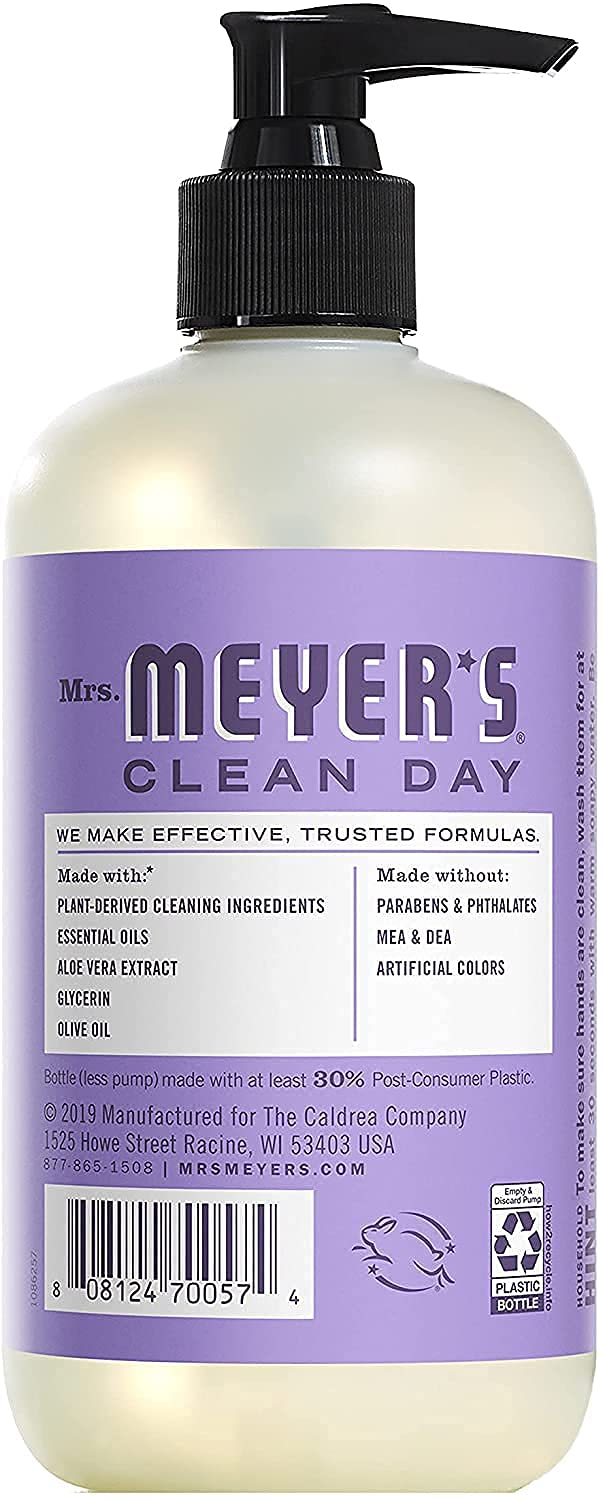 MRS. MEYER'S CLEAN DAY Liquid Hand Soap Bottle, Lilac, 12.5 Fl Oz (Pack of 6)