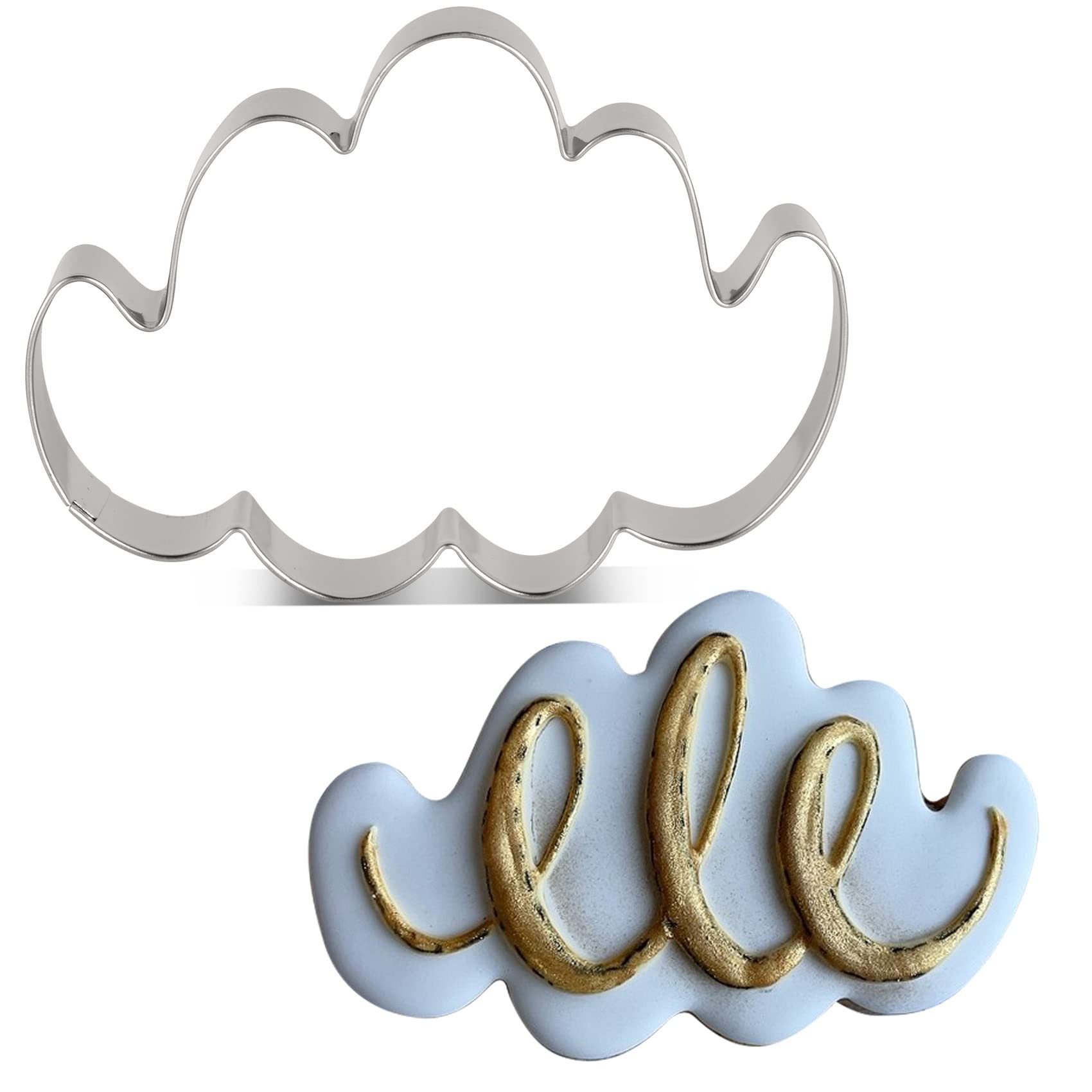 LILIAO Party Paper Confetti Cookie Cutter - 4.2 x 2.9 inches - Birthday Biscuit Fondant Sandwich Bread Mold Cutters - Stainless Steel - by Janka