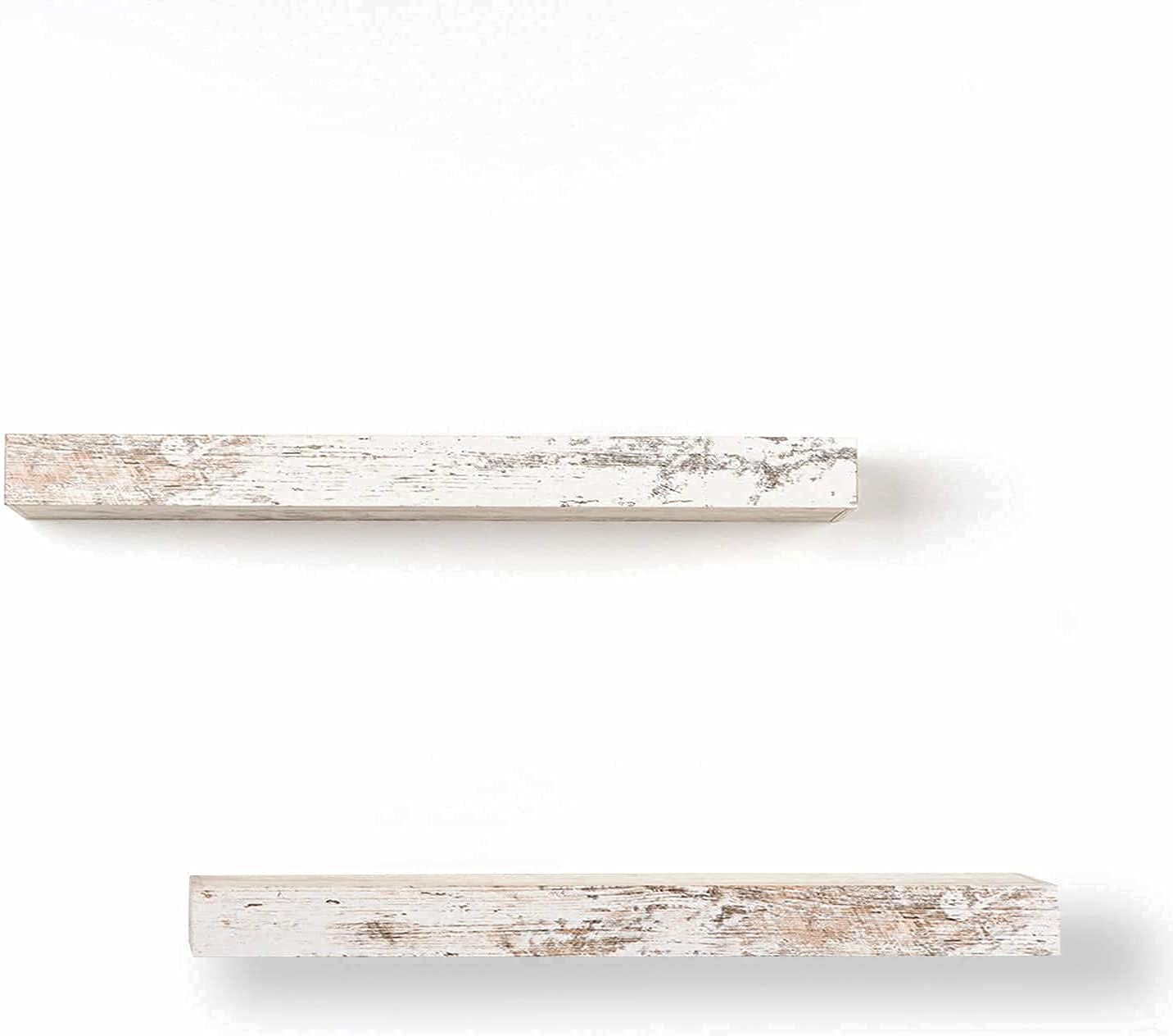 Scholartree Floating Shelves for Wall Mounted Set of 2, Wood Shelf for Living Room, Bedroom (15.7", Rustic Brown)
