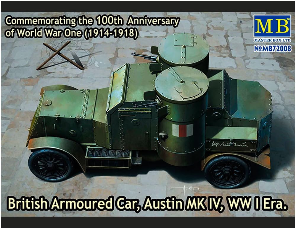 Master Box MB72008 1/72 British Austin Mk.4 Armored Car with Hotchkiss Machine Gun Plastic Model