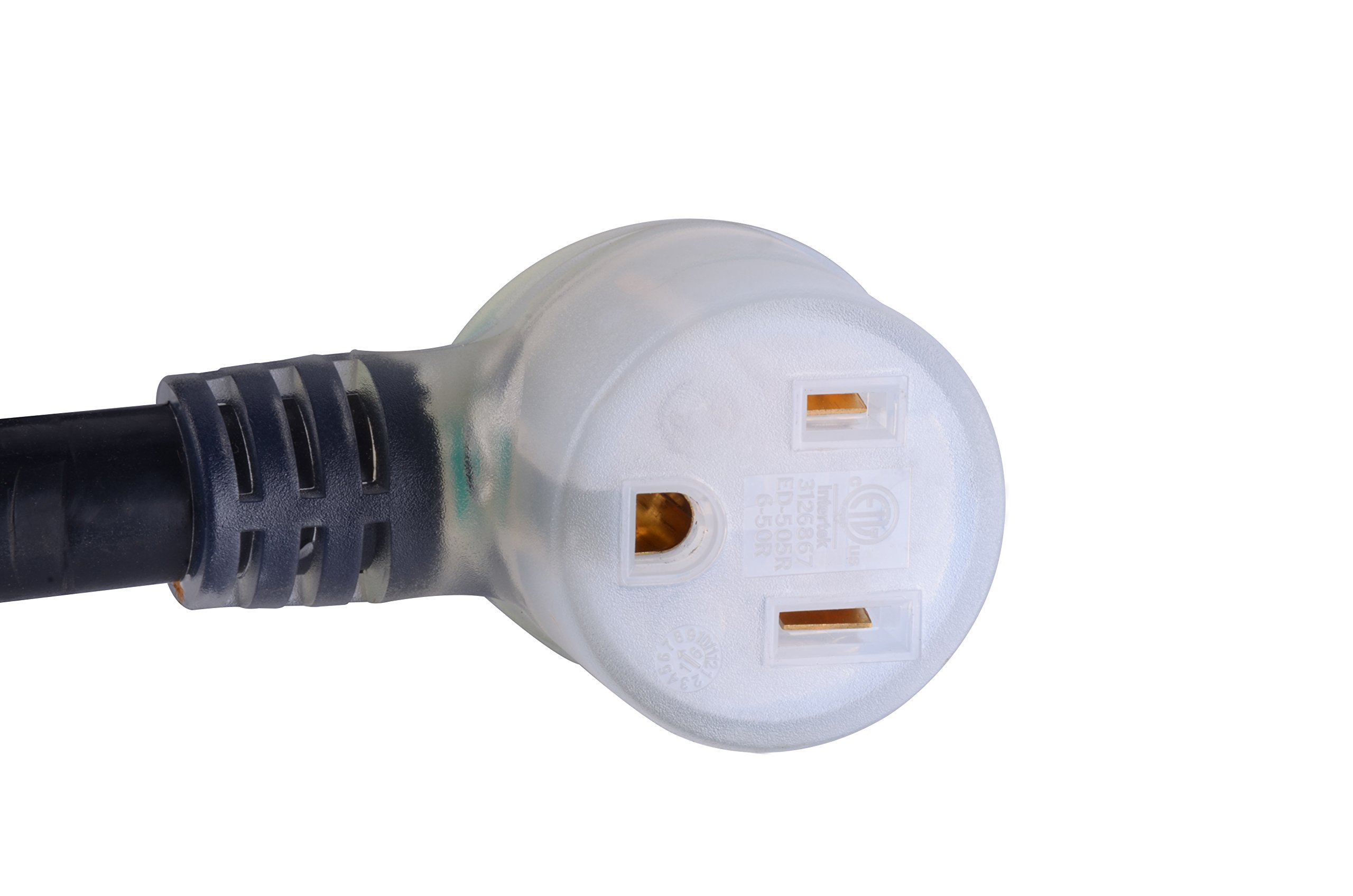 MaxWorks 80703 Heavy Duty 40 Foot 8 AWG/3C 6-50 Nema R Plug Lighted Welding Cord with ETL Approved