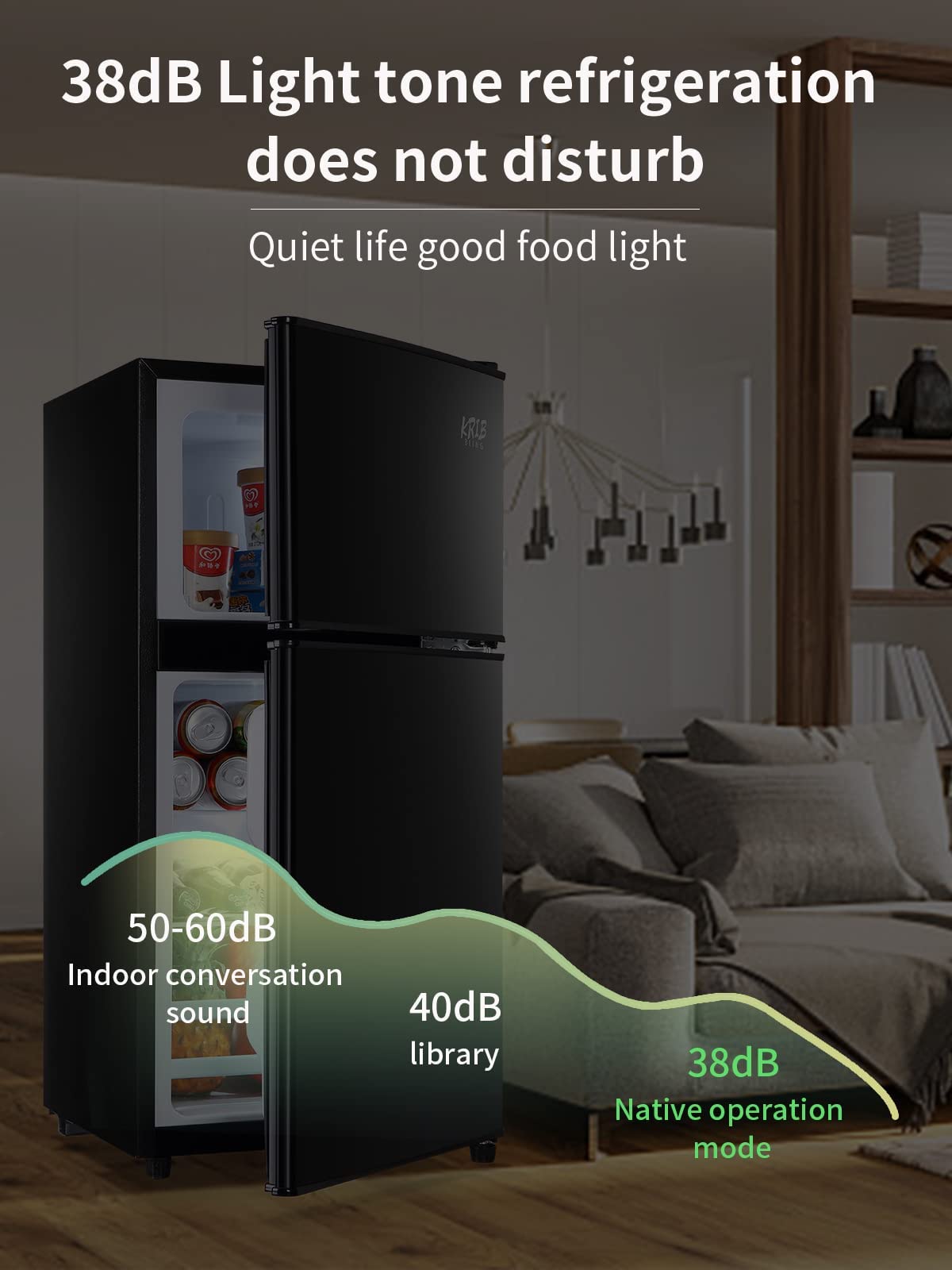KRIB BLING Mini Fridge With Freezer…