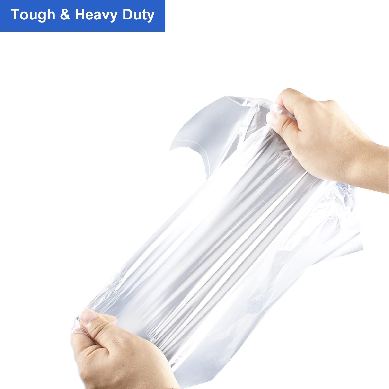 LabelMore 14'' x 20'' Plastic Produce Bags on a Roll, Clear, Food Storage Bags for Bread, Vegetable, Fruits and Meat, 350 Bags/Roll, 1 Roll