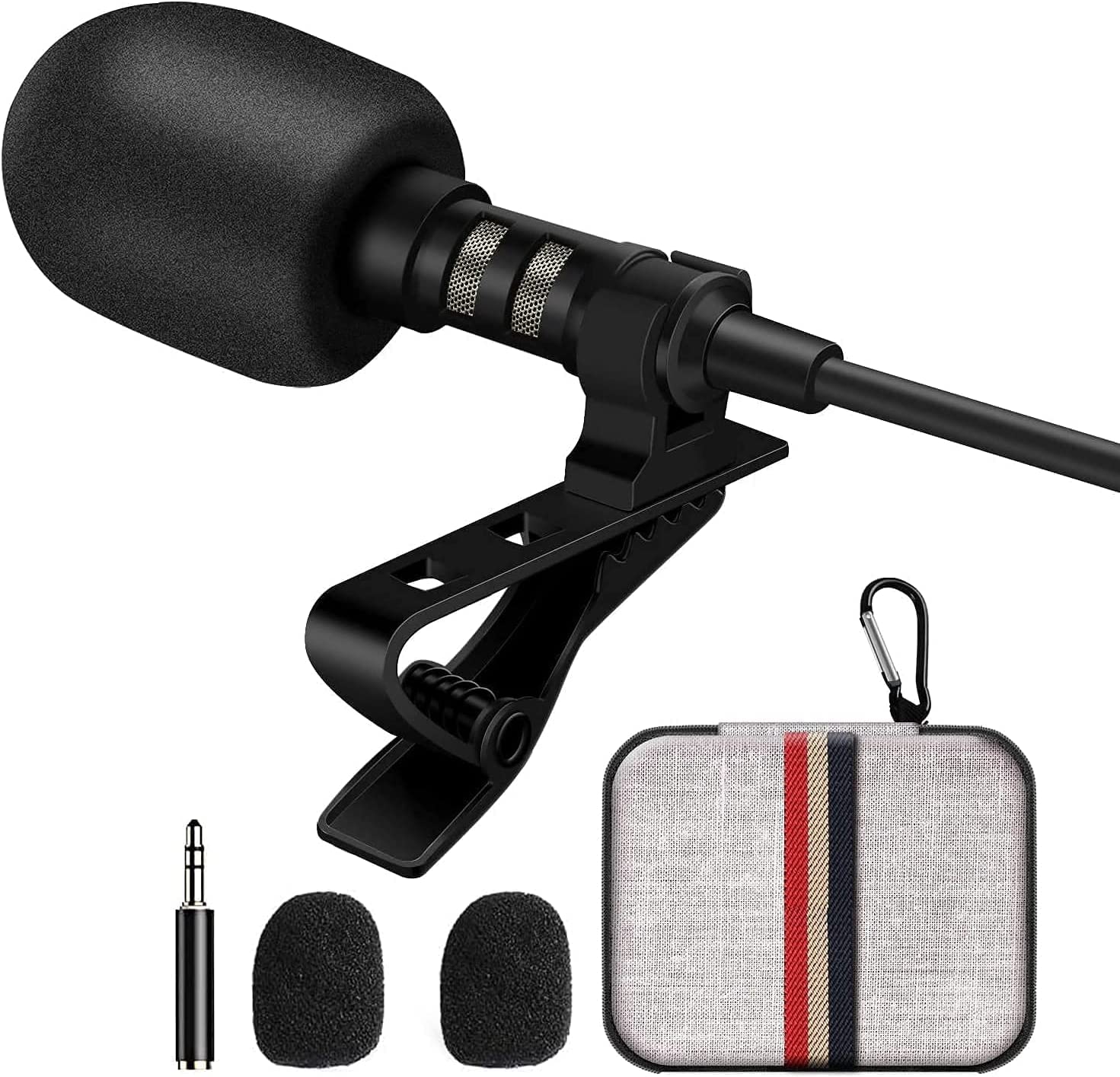 Kedok Professional Lavalier Lapel Microphone Omnidirectional Condenser Mic for iPhone iPad iPod Android Smartphone Laptop PC,Recording YouTube Interview Video Tiktok