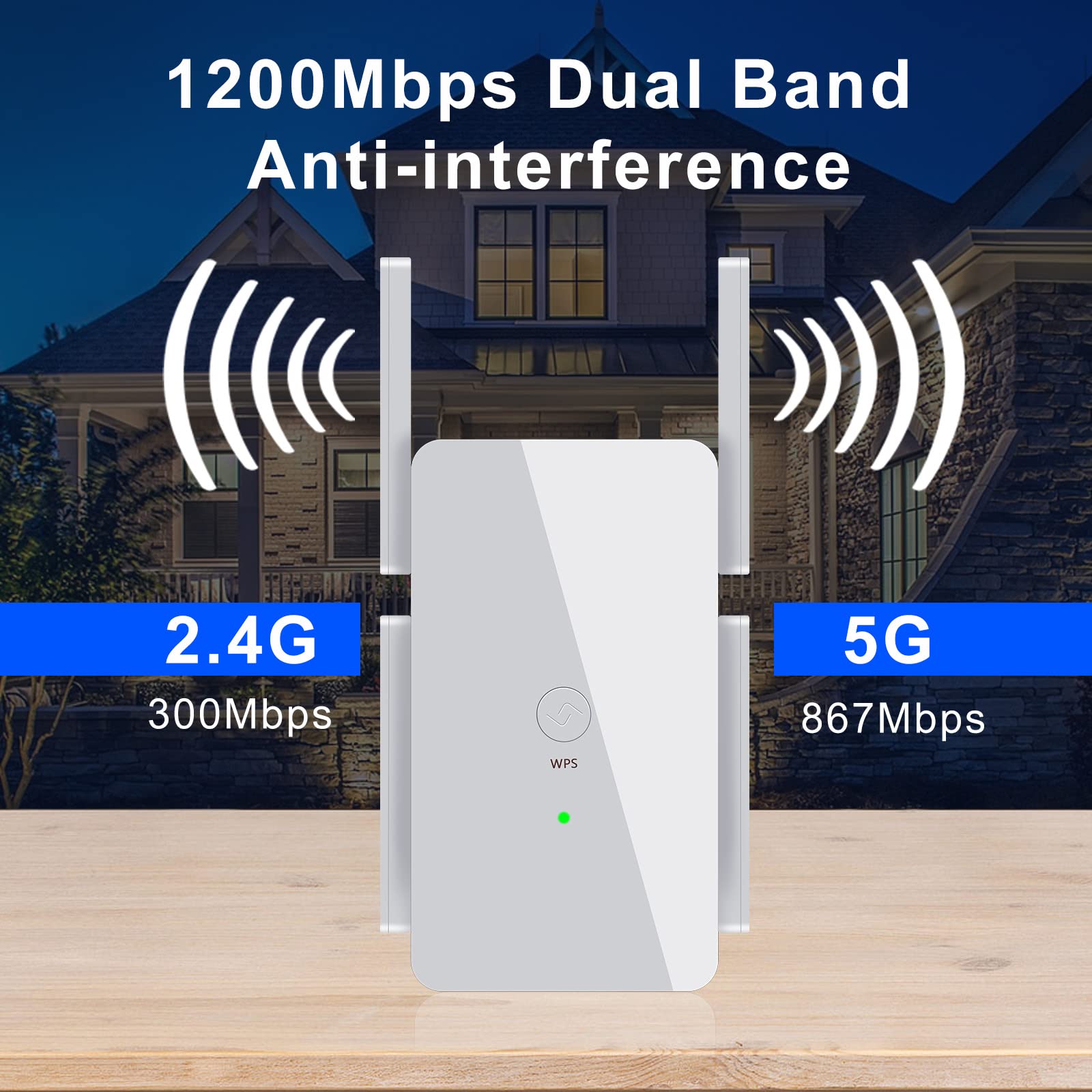 New WiFi Range Extender N6 - Covers up to 6000 sq.ft and 32 Devices, WiFi Repeater Internet Booster for Home, Works with Any Router, Supports Ethernet Port,Access Point