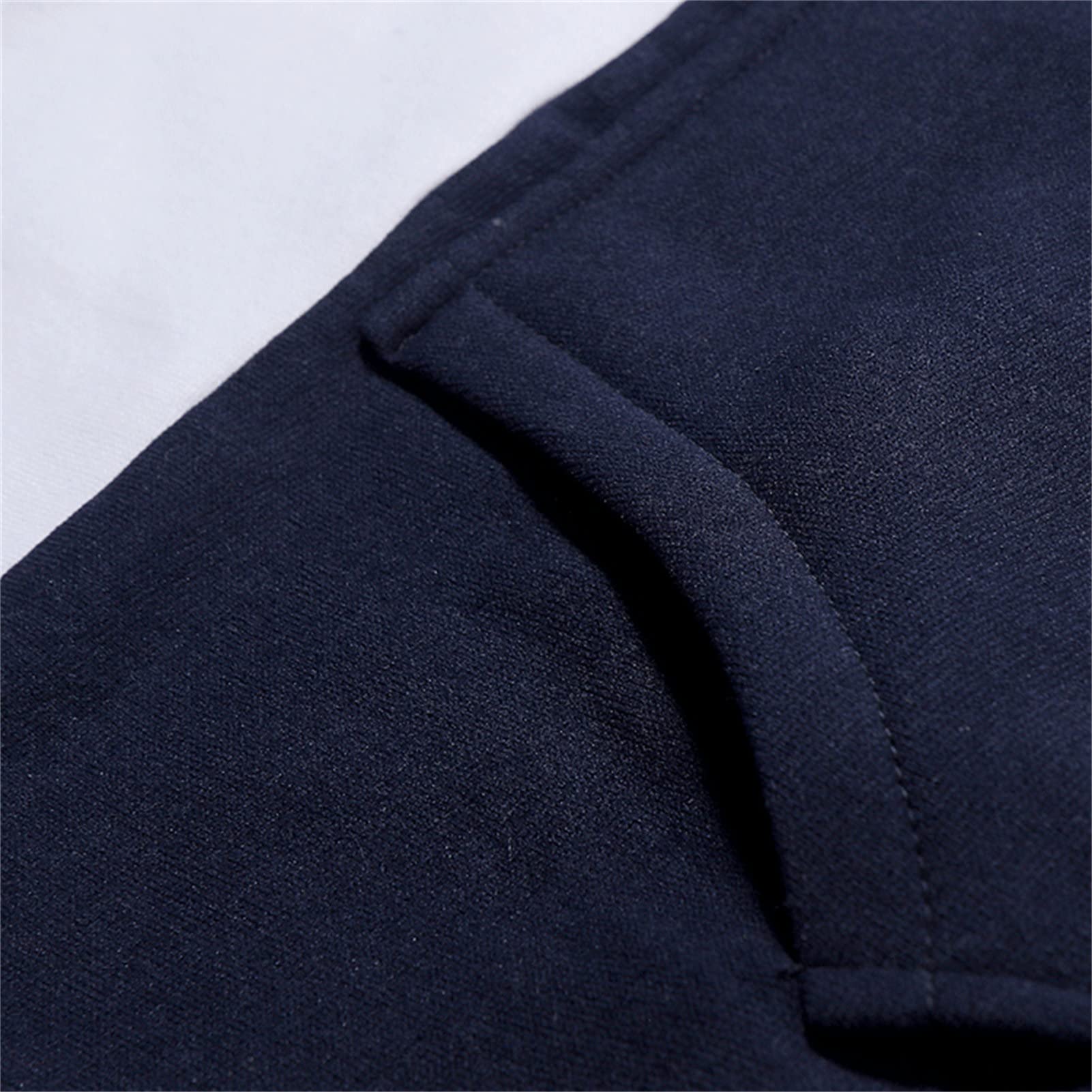 Maiyifu-GJ Men's Patchwork Slim Fit Hoodies Color Block Sport Hooded Sweatshirt Long Sleeve Contrast Color Pullover Hoodie (Dark Blue,4X-Large)