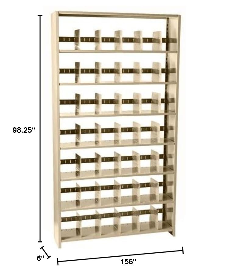 Tennsco 48 by 12 by 88-Inch Snap-Together Open Shelving Steel 7-Shelf Closed Starter Set, Sand