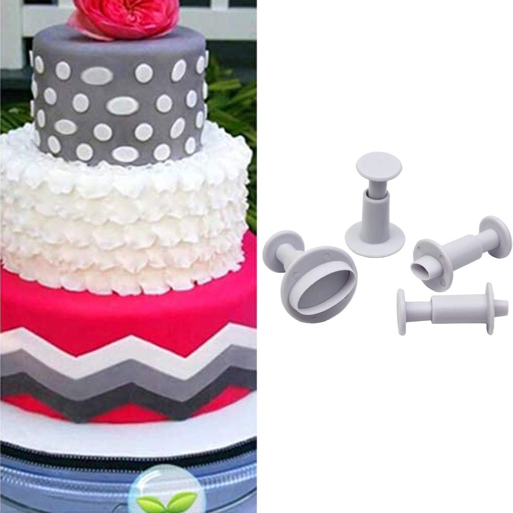 INSPEE 20 Pieces Fondant Plunger Cutters Square/Oval/Circular/Polygon/Star Cookie Cutters Sugarcraft Cake DIY Decorating Tools