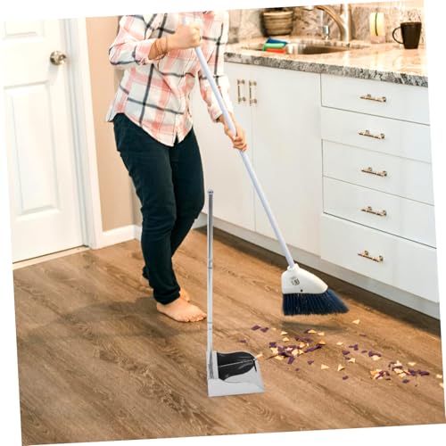 STOBAZA Stainless Steel Trash Shovel Kitchen Cleaning Shop Dustpan Long Handle Dustpan Upright Dust Pan Upright Lobby Dust Pan Industrial Dust Pan Handheld Garbage Dustpan Handled Silver