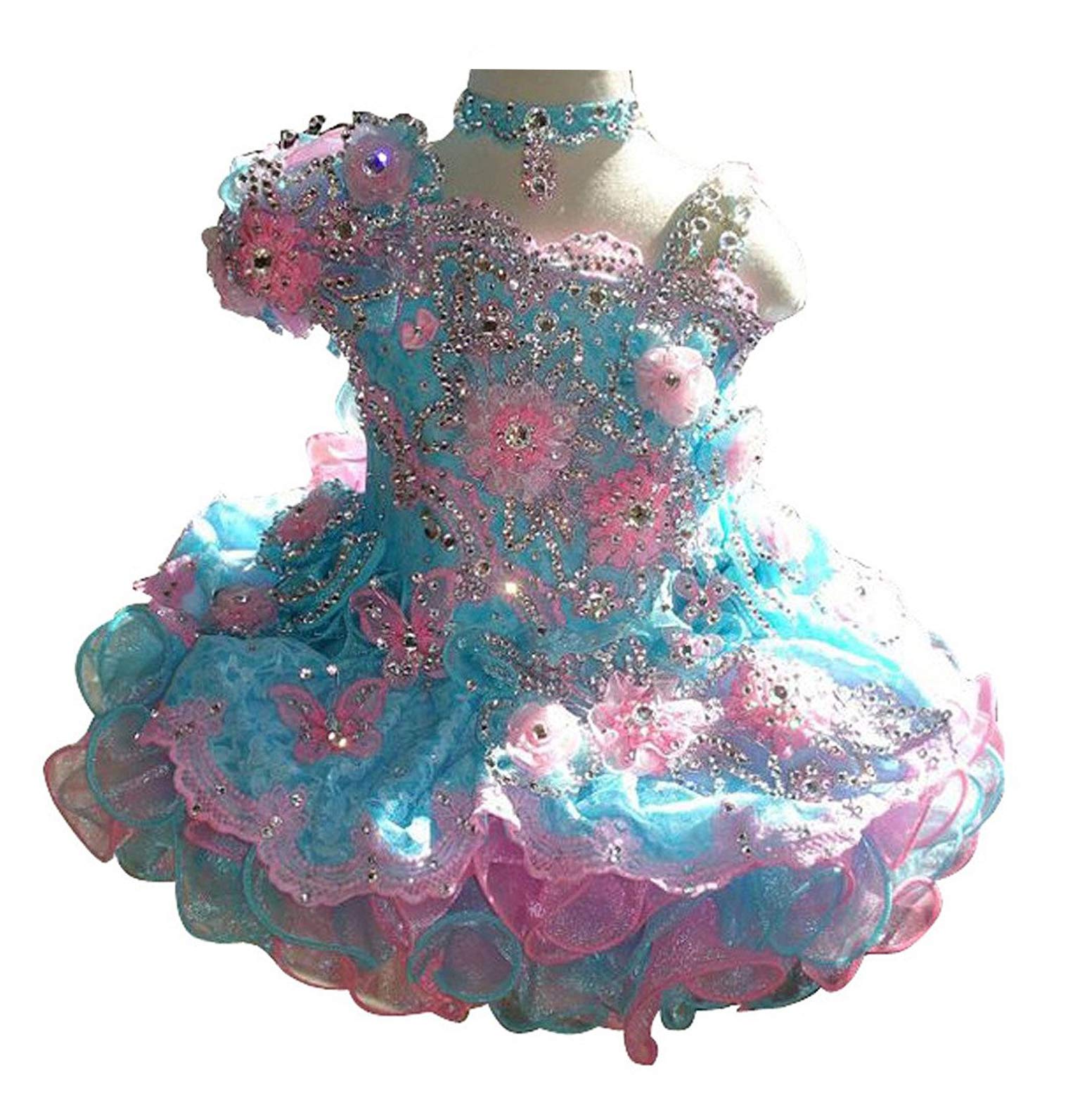 M_RAC Infant Girls' Flowers Mini Gowns Tutu Pageant Cupcake Dresses 6M