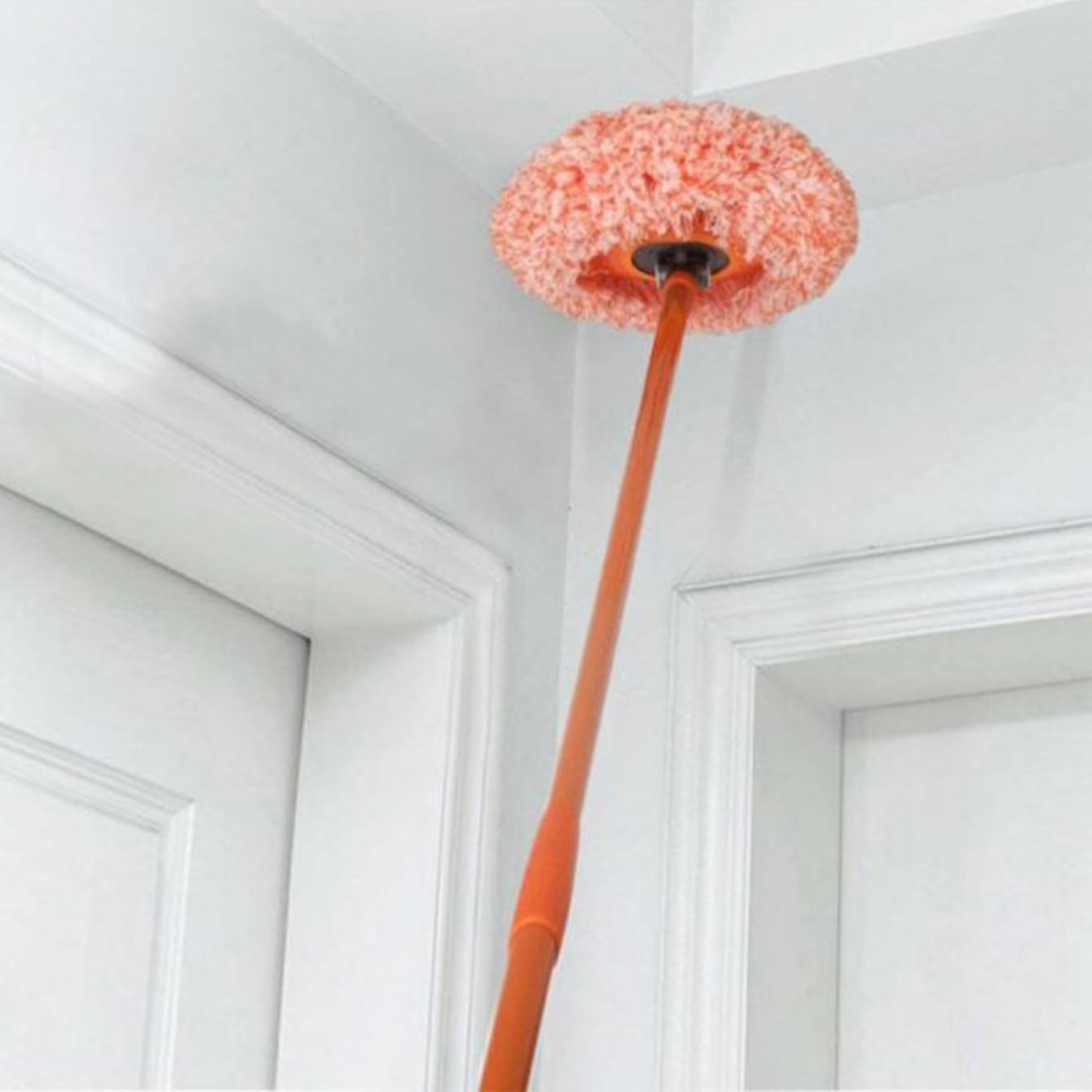 Presencte Mop - 360° Rotatable Adjustable Cleaning Mop, Wall Cleaning Mop, 2 in 1 Dehydrated Rotating Mops, Microfiber Dust Removal Mop, Round Mop for Bathroom Floor Wall (1.5m, 2 mop Head)