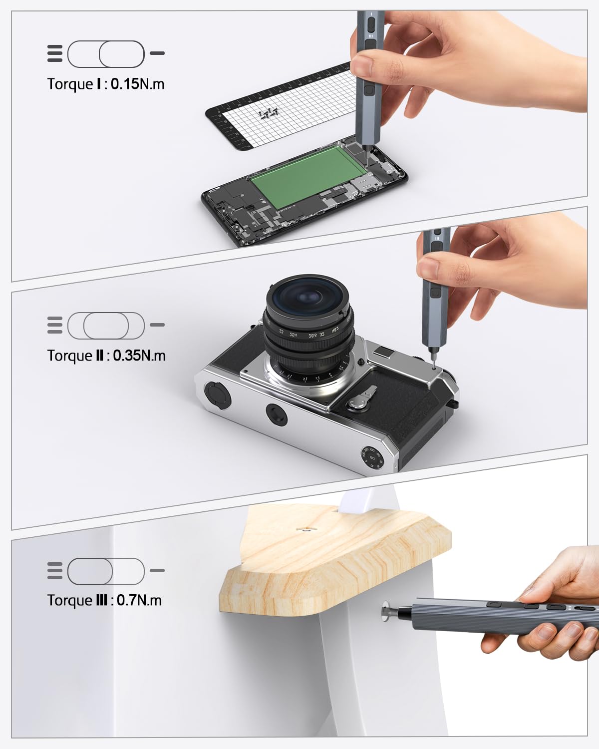 Mini Electric Screwdriver Set, 155-in-1 Precision Screwdriver with 140 S2 Magnetic Bits, 650mAh USB C Charging, 3 Torque Settings & Built-in Magnetizer for DIY Projects