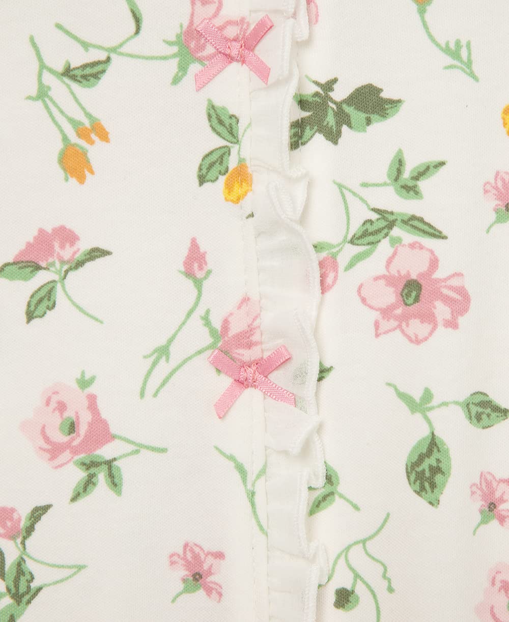 Little Me Baby Clothes & Outfits - Girls One Piece Hat & Footed Sleeper Pajamas - 3 Months, Ivory Spring Floral