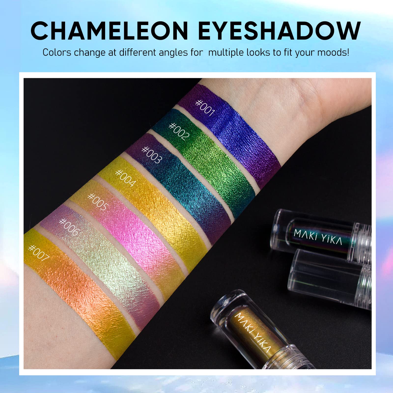 MAKI YIKA Liquid Glitter Eyeshadow, Metallic Eye Shadow High Pigment, Glitter Eyeshadow Quick Dry, Shimmer Eye Makeup for Party Office Daily Use (24K Gold #4)
