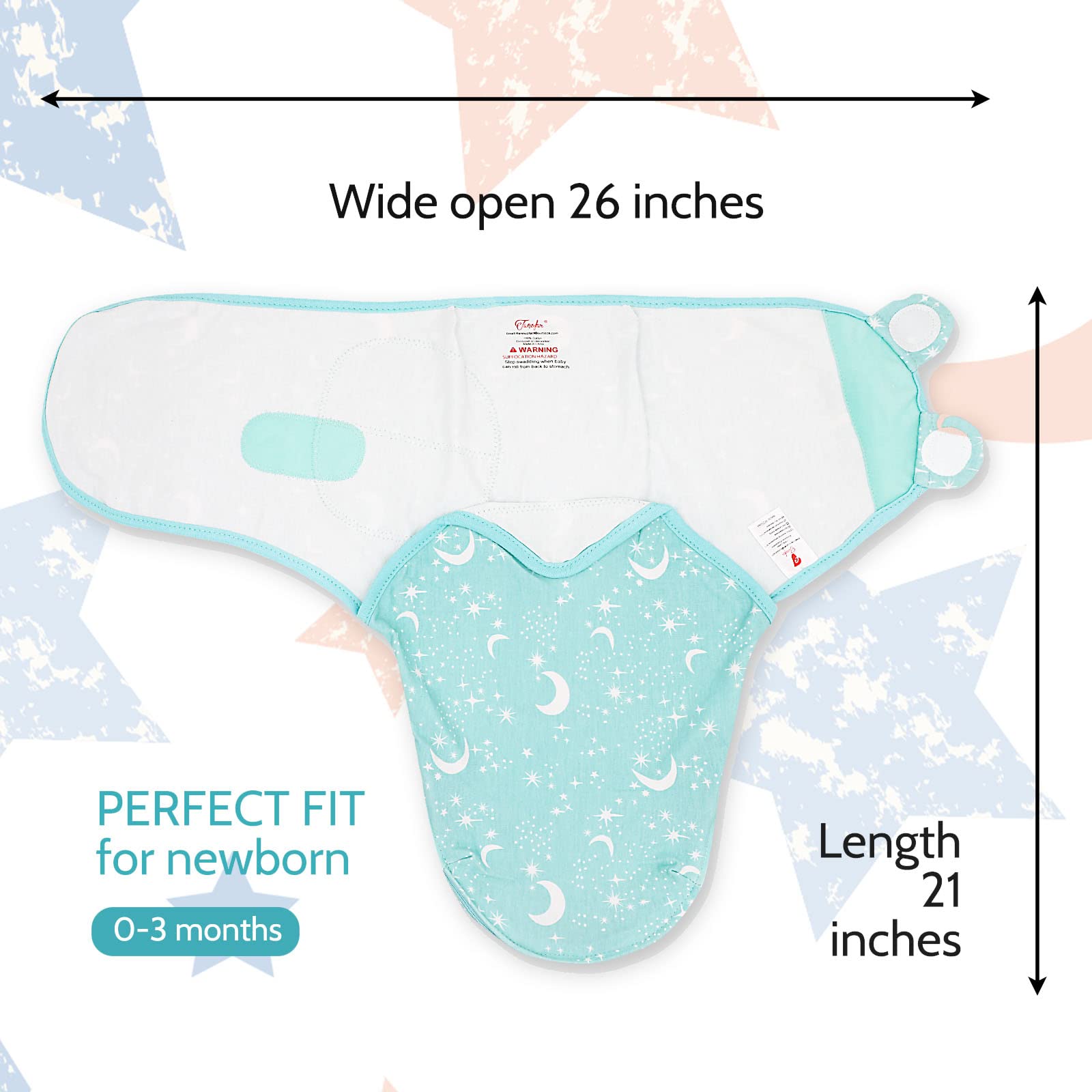 Newborn Swaddle Blanket with Beanie Set,Soft Stretchy Cocoon Sack for 0-3 Months Baby Boys and Girls