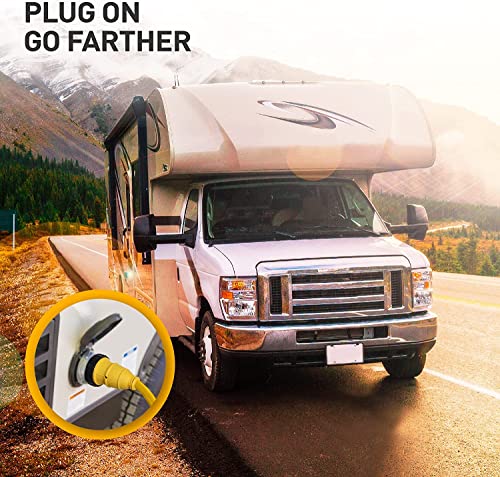 Marvine RV/Boat Shore Power Adapter 1.5FT 15 Amp to 30 Amp NEMA 5-15P to L5-30R Twist Lock Female with LED Indicator STW10/3 Heavy Duty
