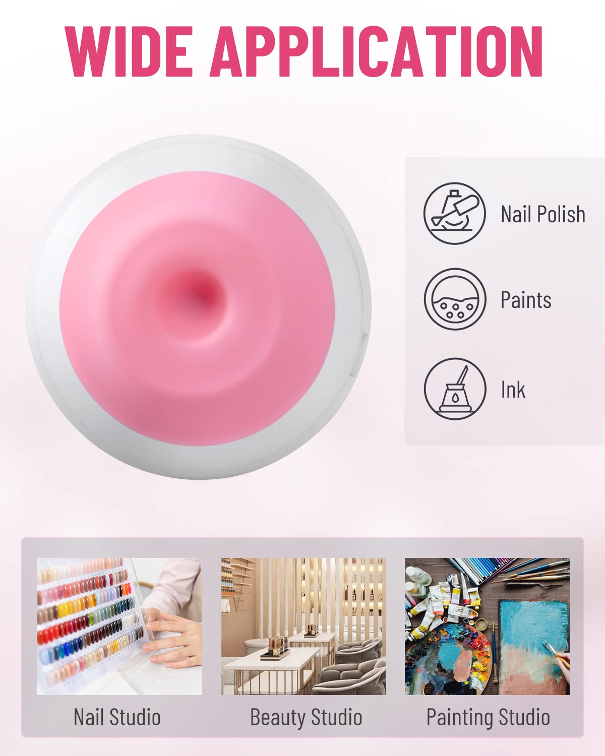 Mini Vortex Mixer, Lab Vortex Shaker with Interchangeable Silicone Cap, 3000RPM, Touch Function, for Lab Mixing Miniature Paints Acrylic Paints Nail Polish(US Plug)