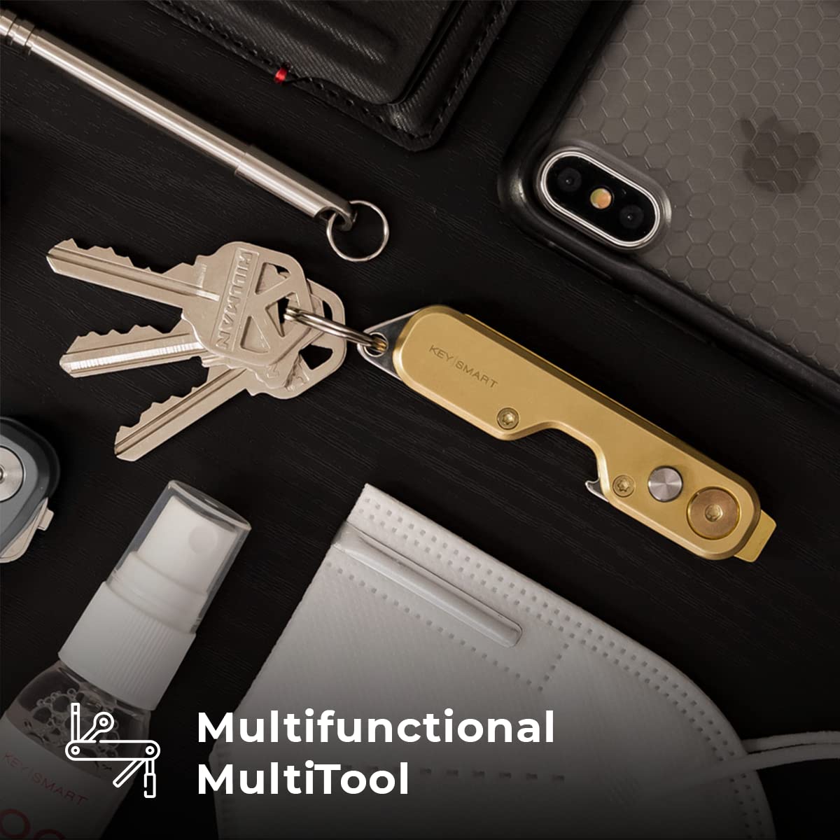 KeySmart SafeTul - Door Opener Tool is An Advance Touchless Key tool made of Premium Material with 4 in 1 No Touch Door Opener Keychain, Button Pusher, Touchscreen Stylus, and Bottle Opener