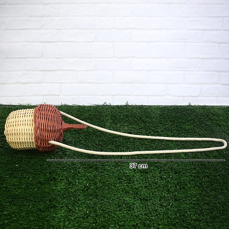 LIUZH Crossbody Woven Messenger Bag Crossbody Rattan Basket Handbag Basket Storage Baskets Handmade Children's