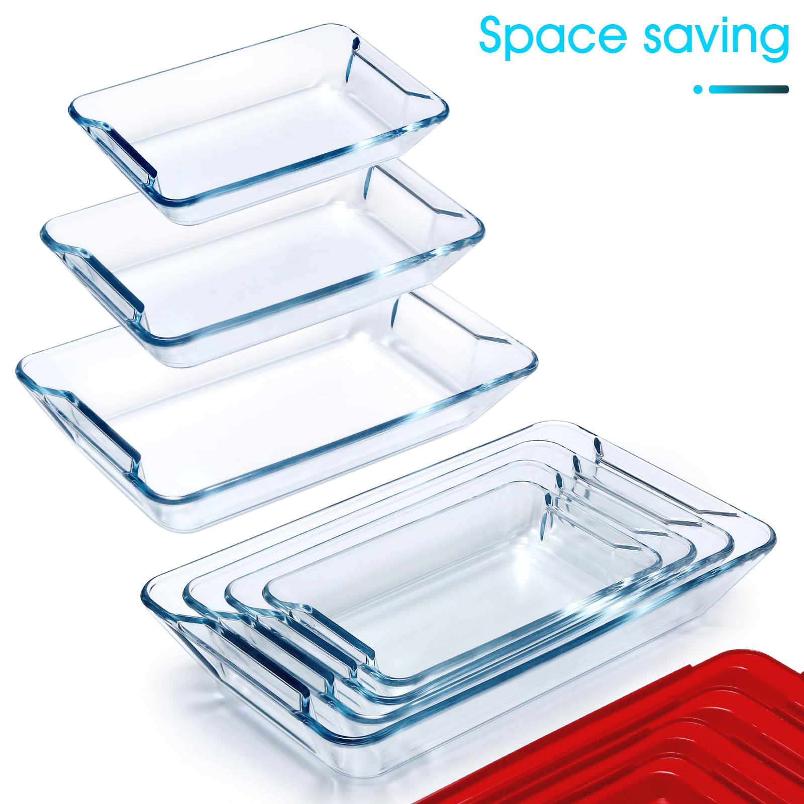Mini Glass Baking Dish with Lid, 1QT Glass Oven Dish Rectangular, Rectangular Mini Baking Pan