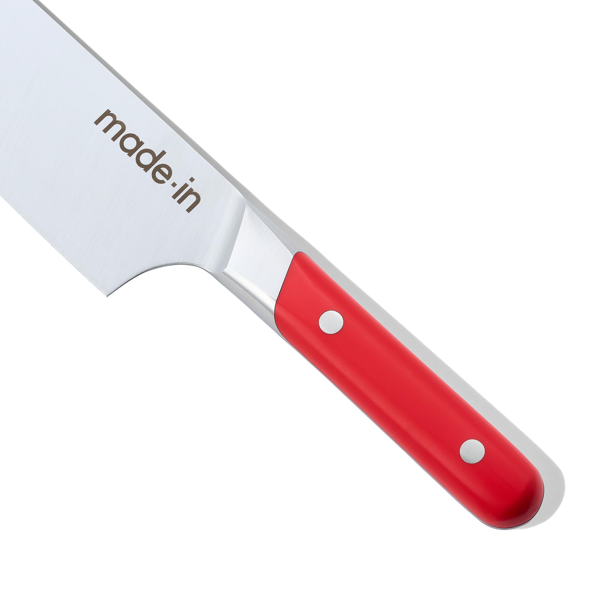 Made In Cookware - 8" Chef Knife - Crafted in France - Full Tang With Pomme Red Handle