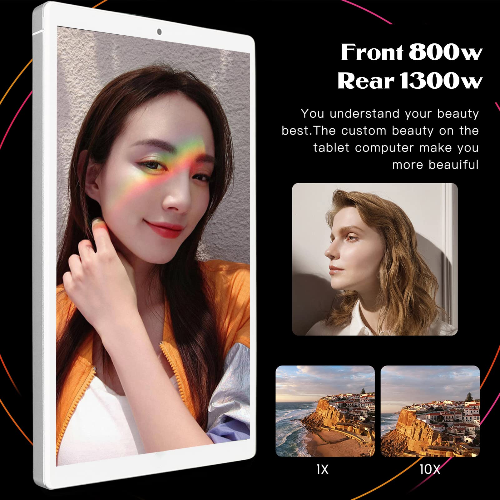 Liyeeo 4GB 64GB HD Tablet Large Tablet 100-240V Processor 8000mAh Professional 10 Core Battery (US Plug)