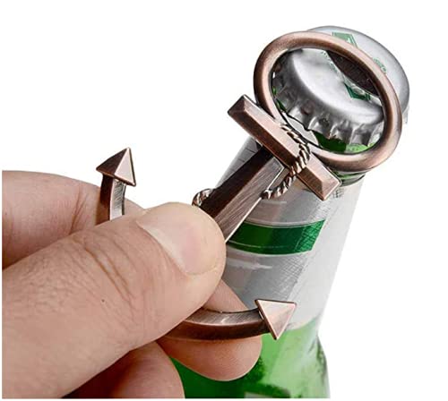 KANGQING Boat Anchor Bottle Opener , Creative Beer Corkscrew, Zinc Alloy Durable Key Chain, Delicate Beach Bar Accessory, Perfect for PartyWeddingBarOutdoor Events, 9×7