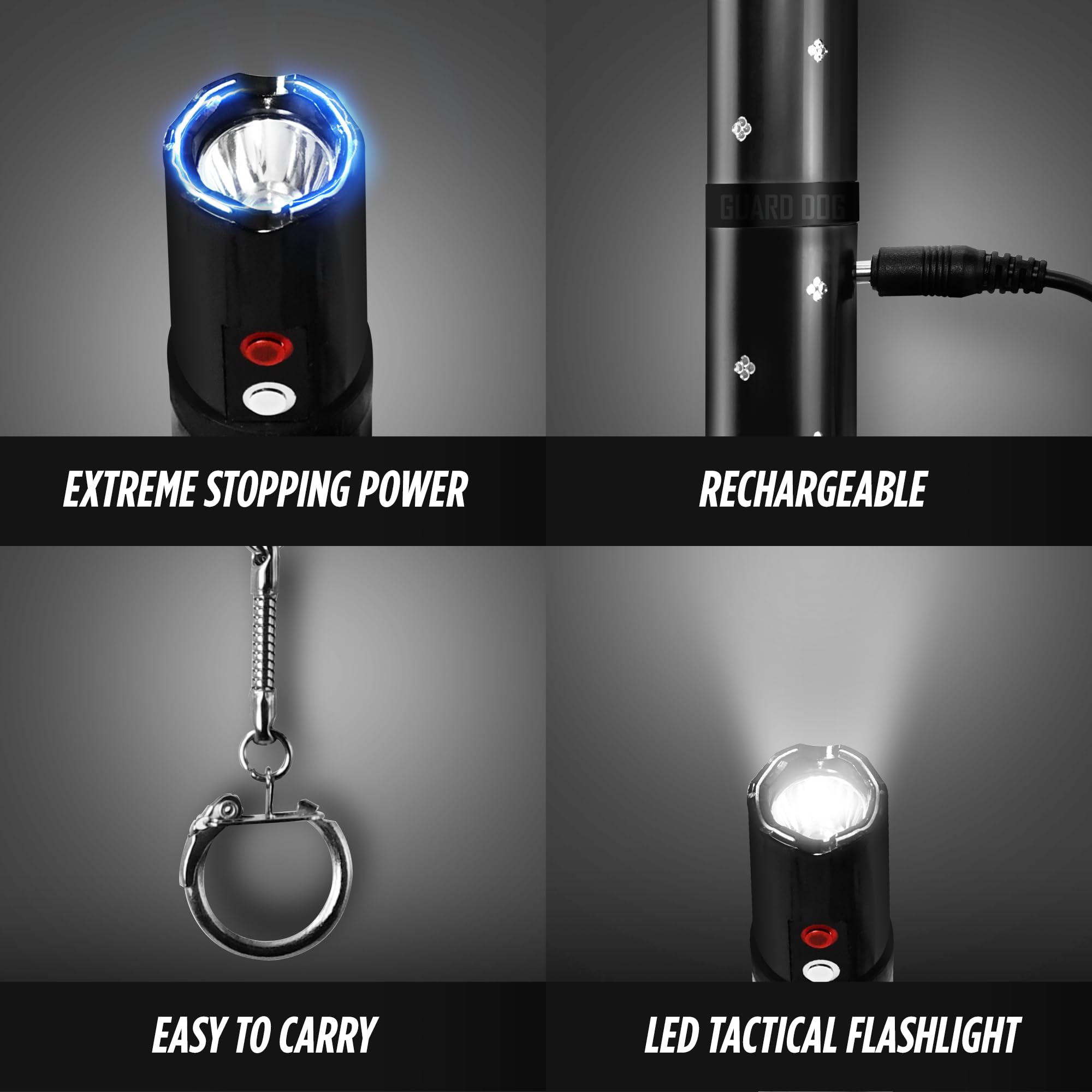 Lipstick Stun Gun for Women - Guard Dog Security Elektra Stun Gun for Self Defense, Maximum Voltage, 100 Lumen Flashlight with Keychain and Wall Charger (Blue)