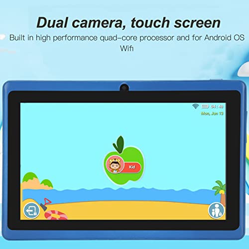 Kids Tablet, 7 Inch WiFi Multifunctional Support 32GB Memory Card HD Screen Eyeprotection Screen Kids Learning Tablet for Travel Work (US Plug)