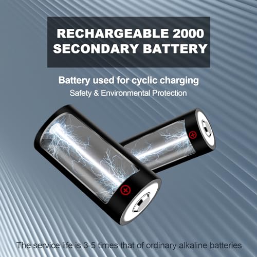 JESSPOW CR123A Lithium Batteries, CR123A Rechargeable Batteries 3.7V for Arlo Cameras VMC3030 VMK3200 VMS3330 3430 3530 and Flashlight Polaroid Microphone - 4 Pack