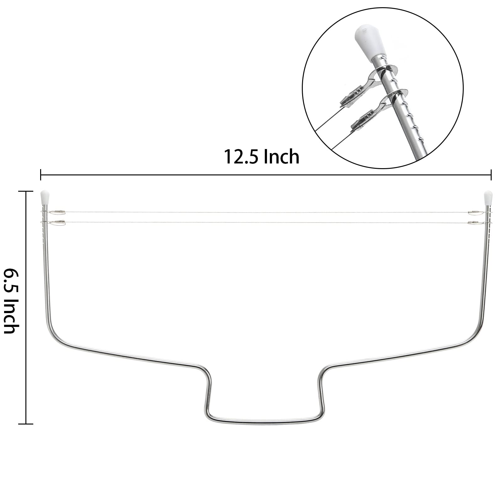 Nicunom 6 Pcs Professional Kitchen Baking Tools, 11" Adjustable Cake Leveler Cutter, 12" Double Wire Cake Slicer, 12" Stainless Steel Bread/Cake Knife with Wood Handle