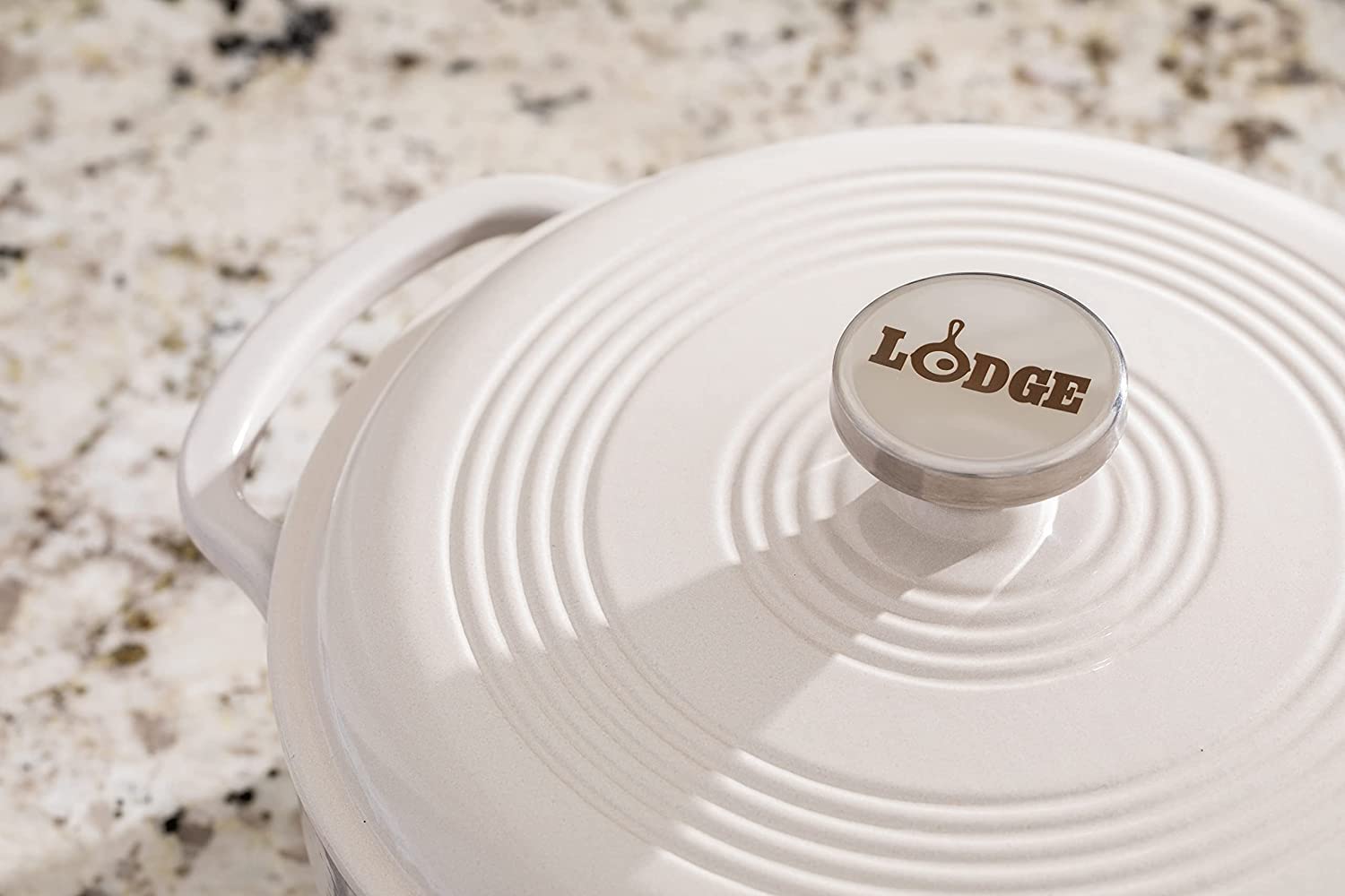 Lodge Enameled Cast Iron Dutch Oven, 7.5 Quart, Oyster & Enameled Cast Iron and Stoneware Care Kit, 12 oz