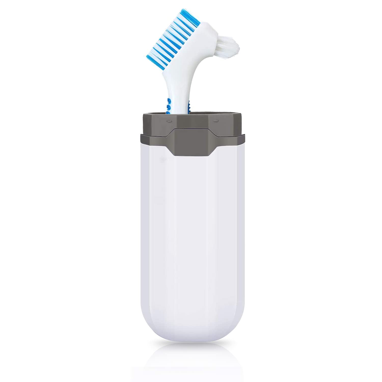 Mckkor Premium Hygiene Denture Brush Toothbrush, Battery Powered, Adult Unisex, Multi-Layered Bristles & Ergonomic Rubber Handle, 8 Pack