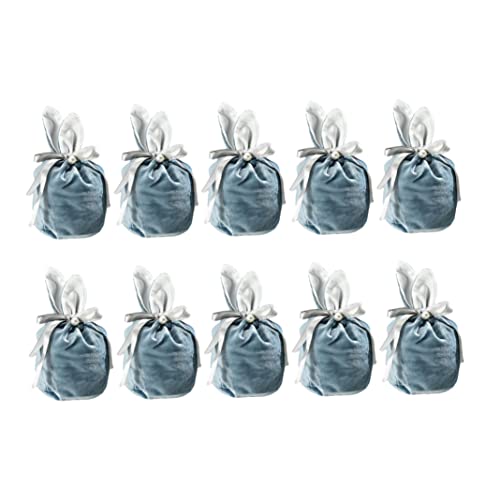 MILEVO Jewellery Drawstring Bags, 10PCS Blue Flannelette Gift Bag, Jewelry Pouches with Drawstring,Candy Bag for Wedding Packaging ( Color : Blue )