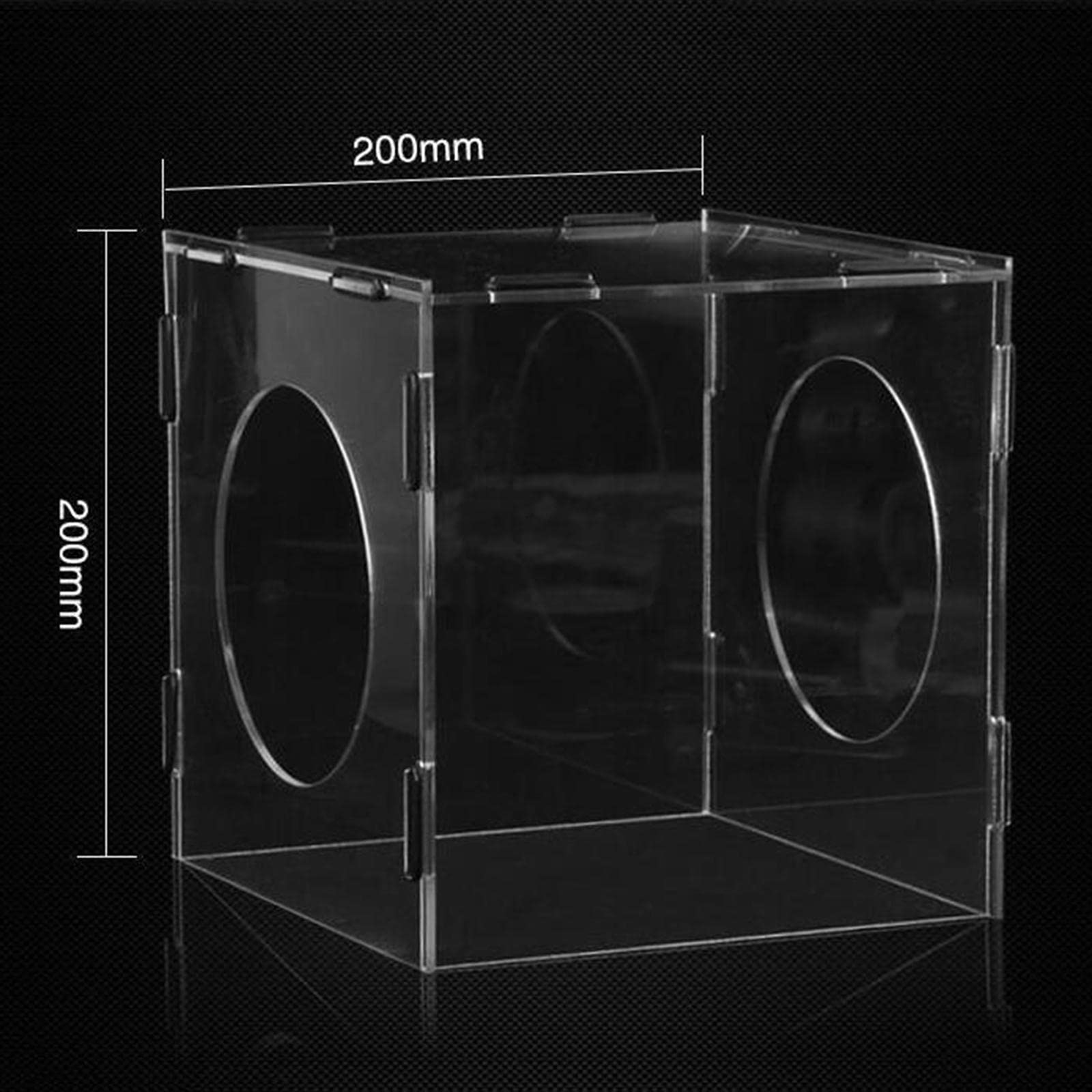 MagiDeal Enclosed Grinding Dust Box Acrylic with 2 Holes Portable Dustproof Clear Dust Hood Dust Cage for Engraving