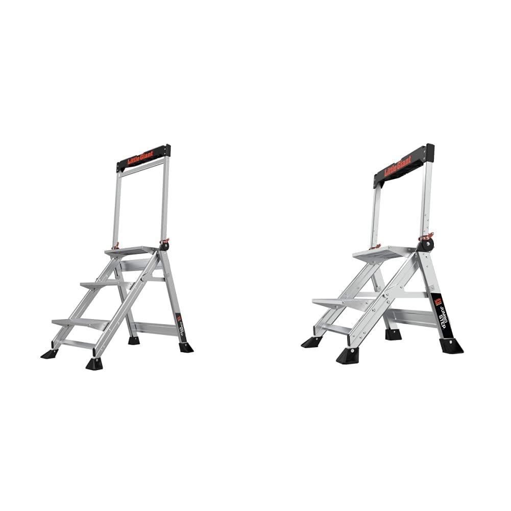 Little Giant Ladder Systems Jumbo Step Aluminum Step Stools (2-Step, 3-Step) Bundle