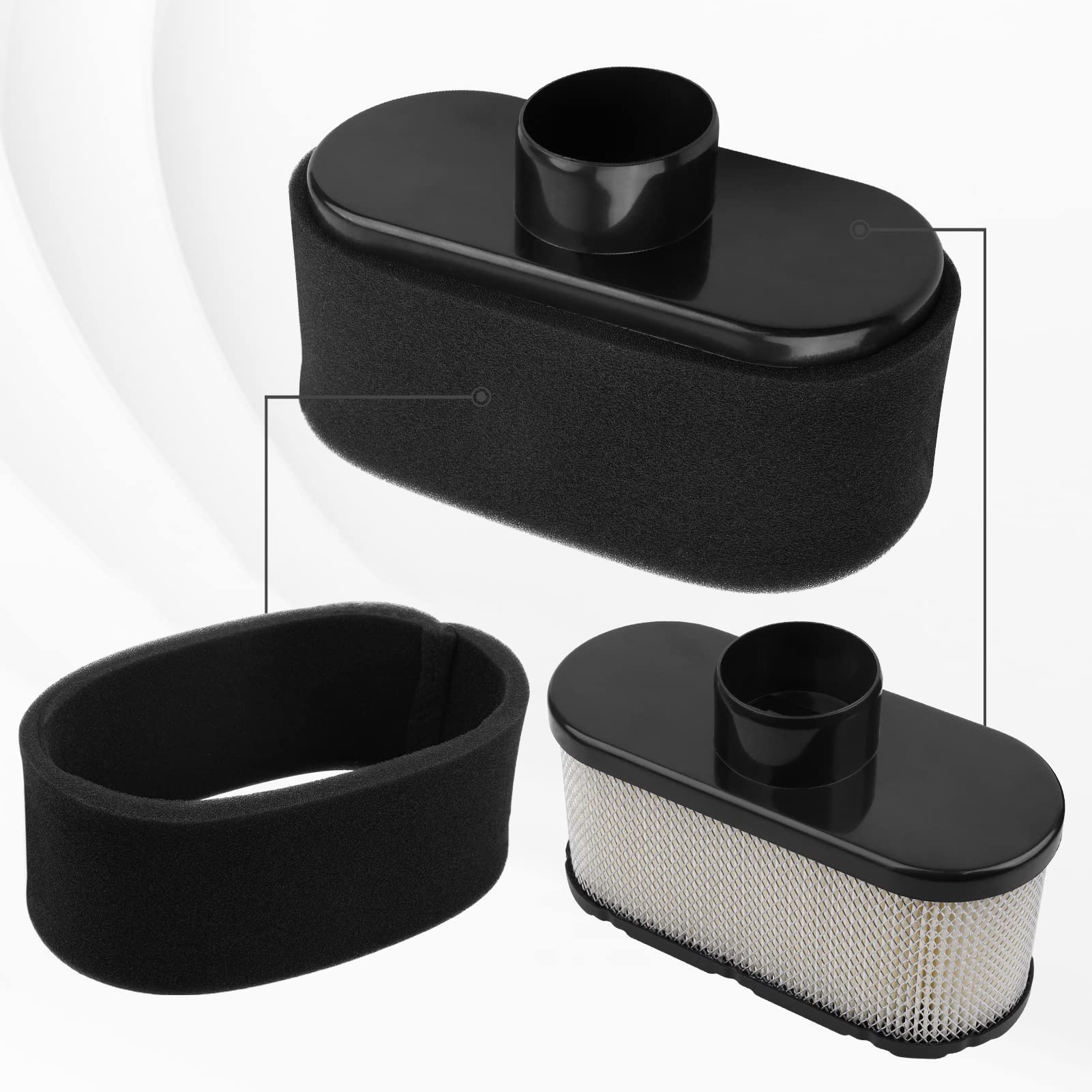 LOCOPOW 11013-7047 Air Filter & 49065-7007 Oil Filter & 21541500 Fuel Gas Filter Lawn Mower Tune Up Kit
