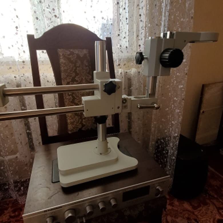 LXXSH Universal Double Boom Lab Industrial Zoom Trinocular Stereo Microscope Stand Holder Bracket Arm 76mm Microscopio Accessories (Color : A)