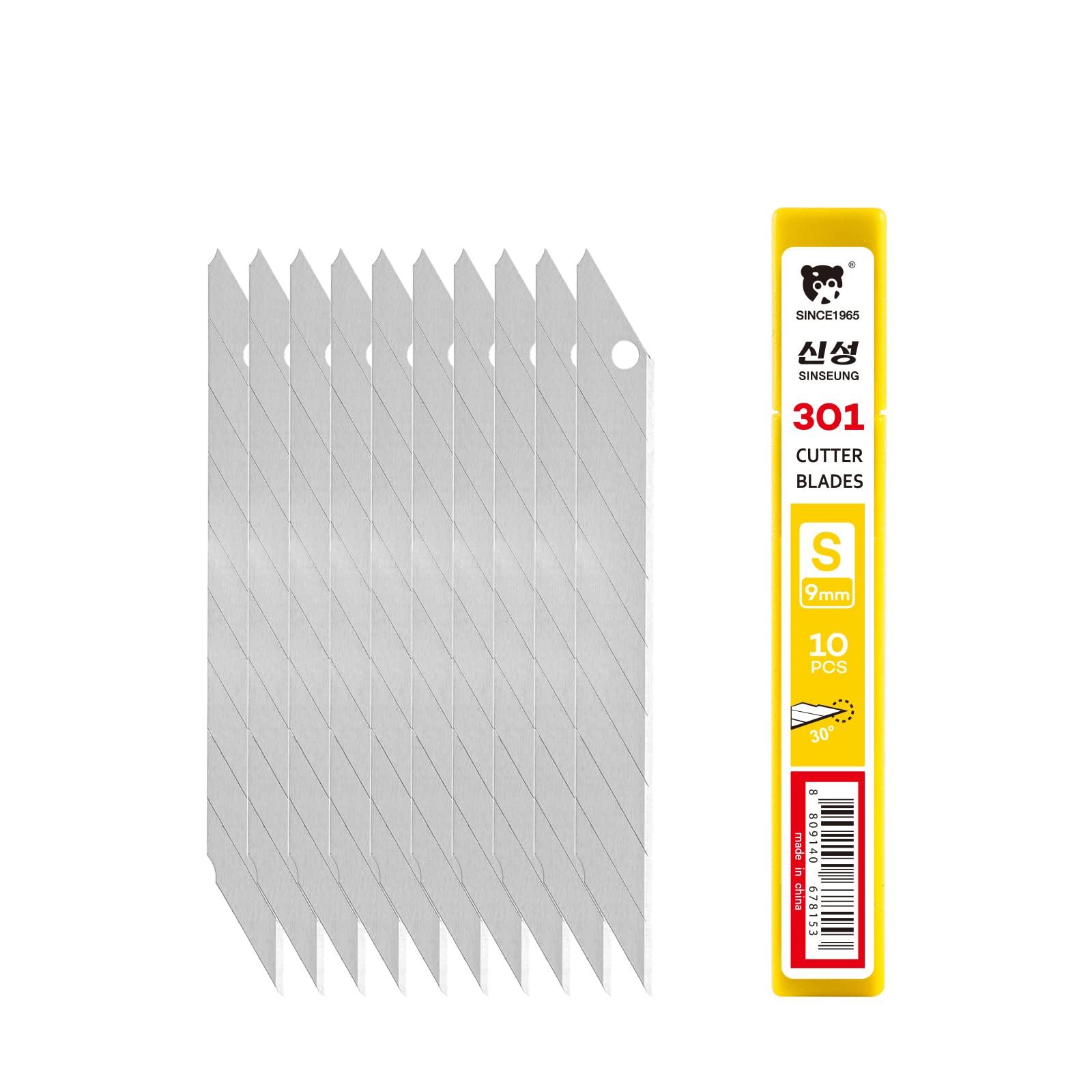 Parnios 9mm Snap Off Blades, Utility Knife Retractable Blades, 30 Degree Snap Off Carbon Steel Blades for Retractable Cutting Knives, Art Knife Replacement Blades Snap-Off Blades 100PCS