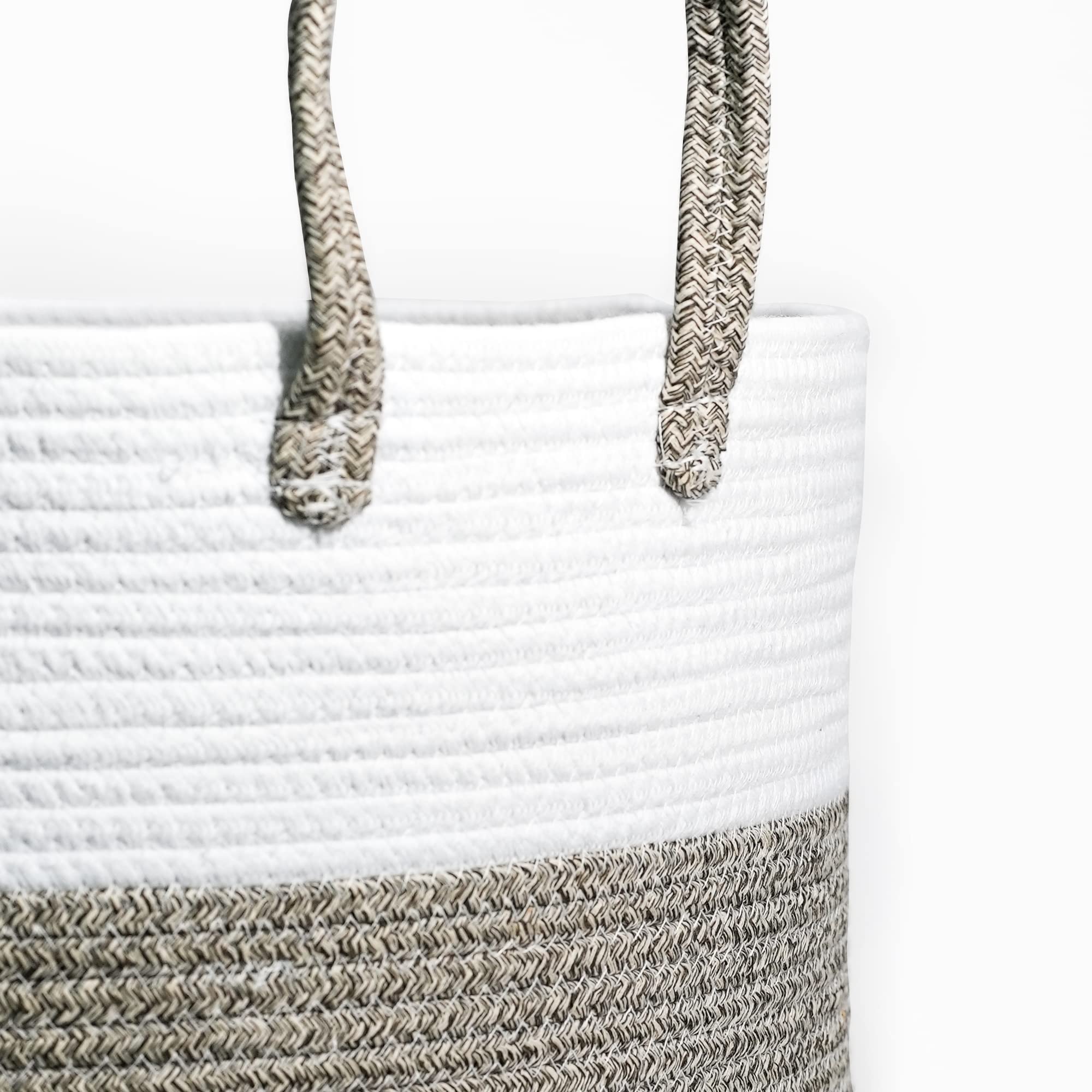 Laundry Basket Organizer, Toy Storage for Nursery 20''x20''x13.4'' Clothes Basket for Kids, Soft Cotton Woven Clothes Storage Bin Large Laundry Hamper for Blankets