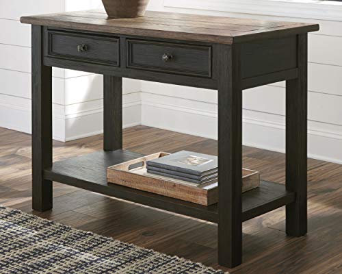 Signature Design by Ashley Tyler Creek Modern Farmhouse Sofa Table, Brown & Black