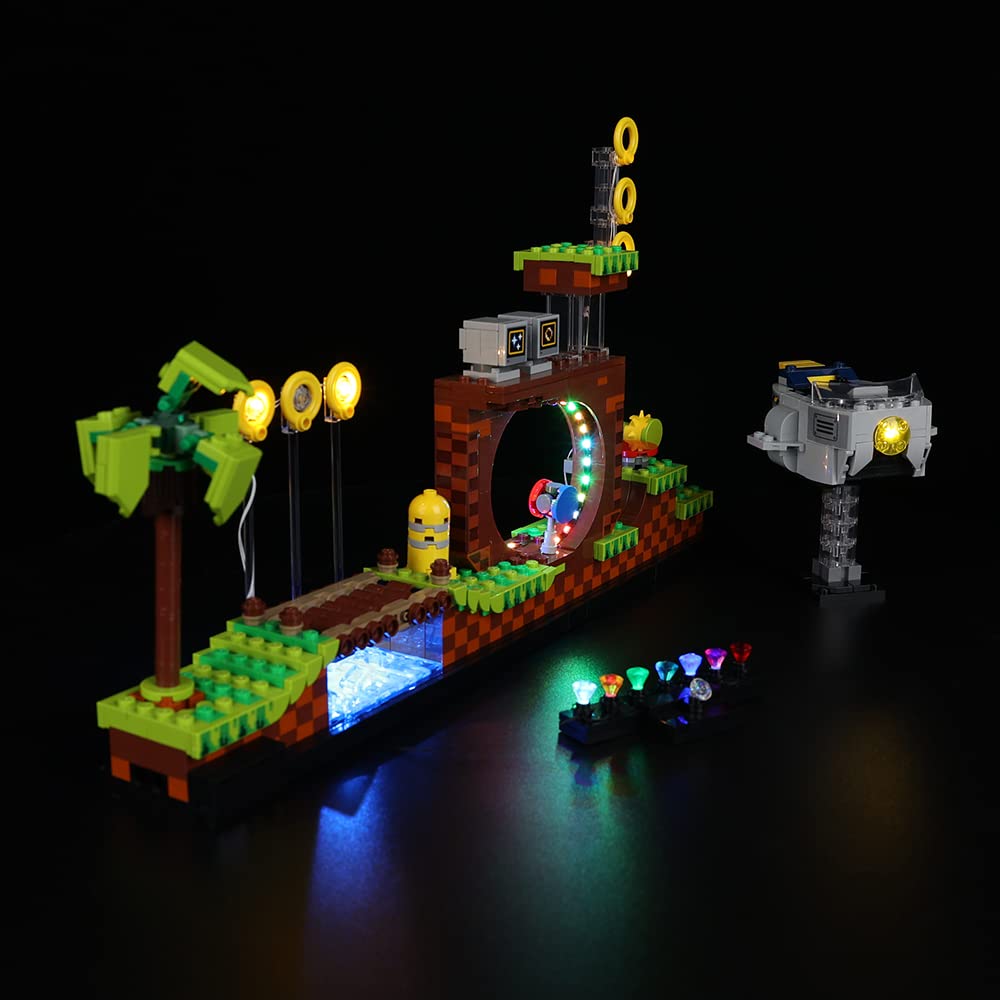 Kyglaring LED Lighting Kit Only Lights Set Designed for Lego Ideas The Hedgehog β Green Hill Zone 21331 Model Building Kit - without Lego Set (Sound Version)