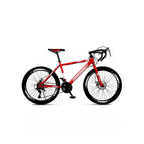 LIANAIzxc Bikes Road Bike Mountain Double Disc Brakes Shock Absorber Variable Speed Man and Women Students Bicycle (Color : Red)