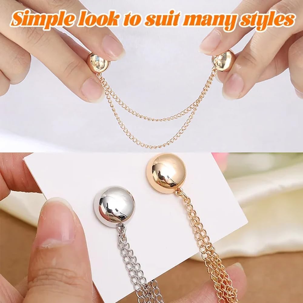 Multi-Function Magnetic Clothing Clips, 2024 New 8PACK Powerful Hijab Magnets with Chain, Magnetic Clothing Shawl Clips, Multi-Function Clothing Clips, Magnetic Shirt Accessories (8PACK Mix)